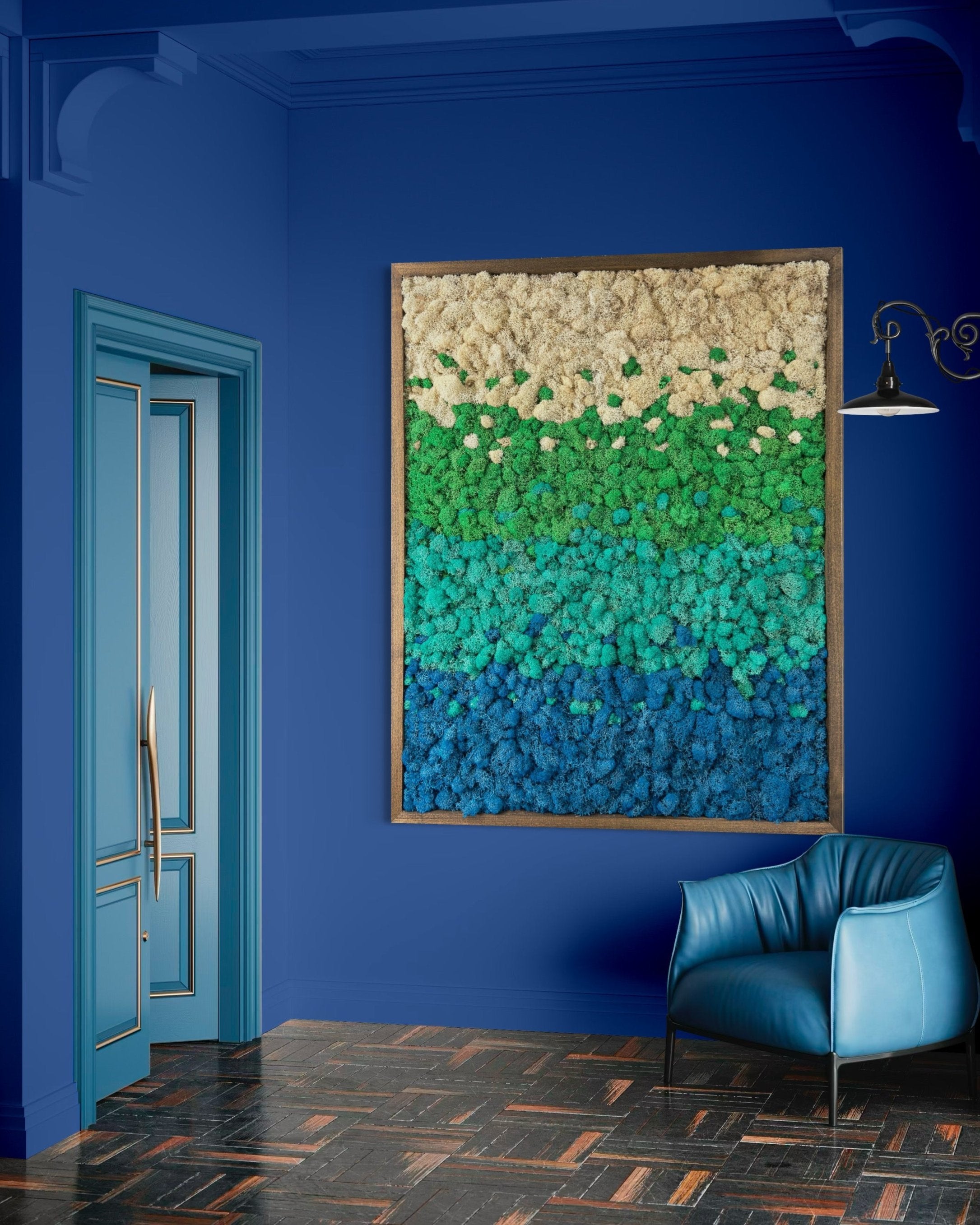 Marine Gradient Themed Preserved Moss Art | Moss Fusion – MossFusion